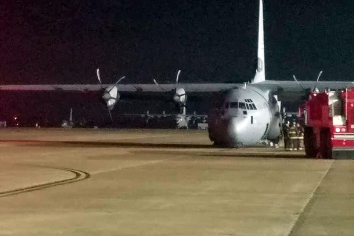 Nose Gear Collapse Damages C-130 at Little Rock Air Force Base ...